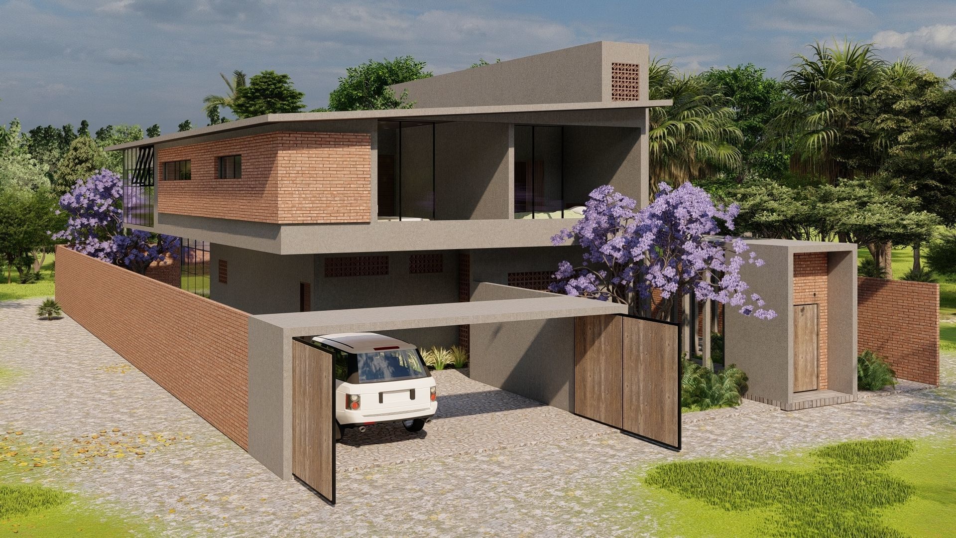 Revit modern house 3D model | CGTrader