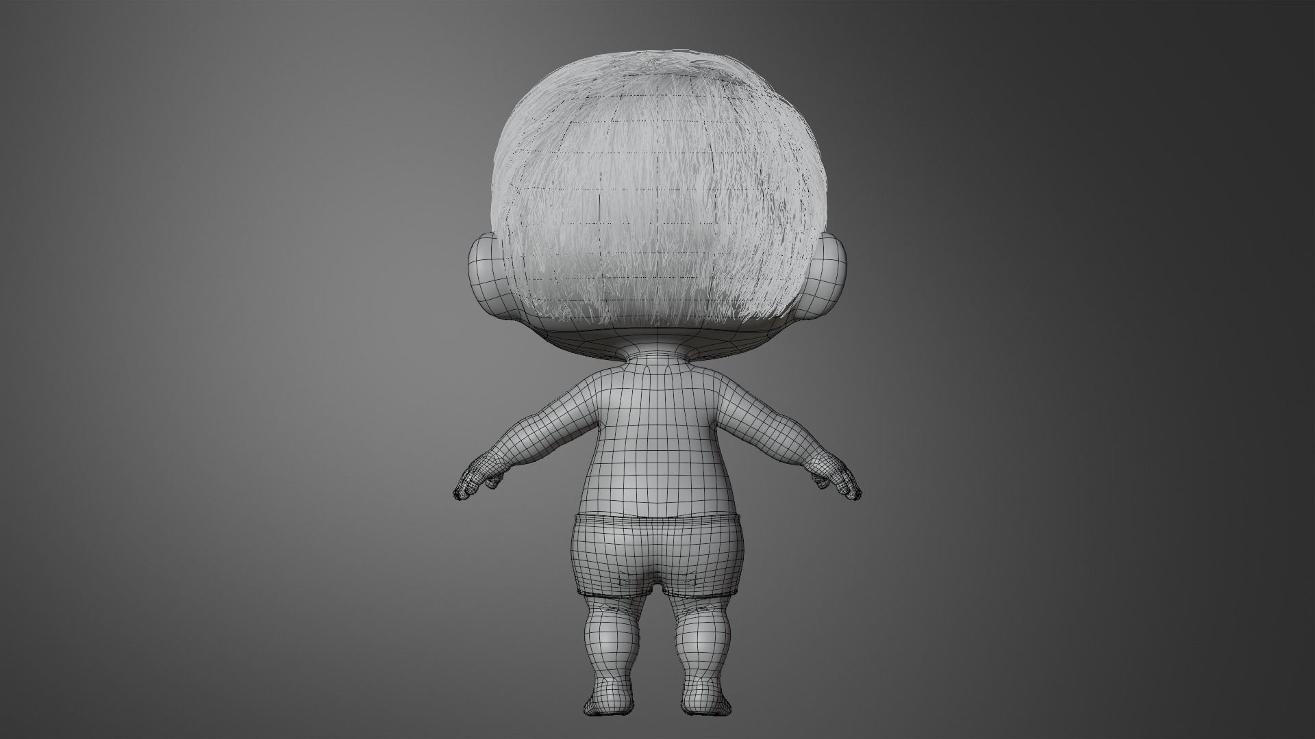 Grey Cartoon Baby Character 3D model rigged | CGTrader