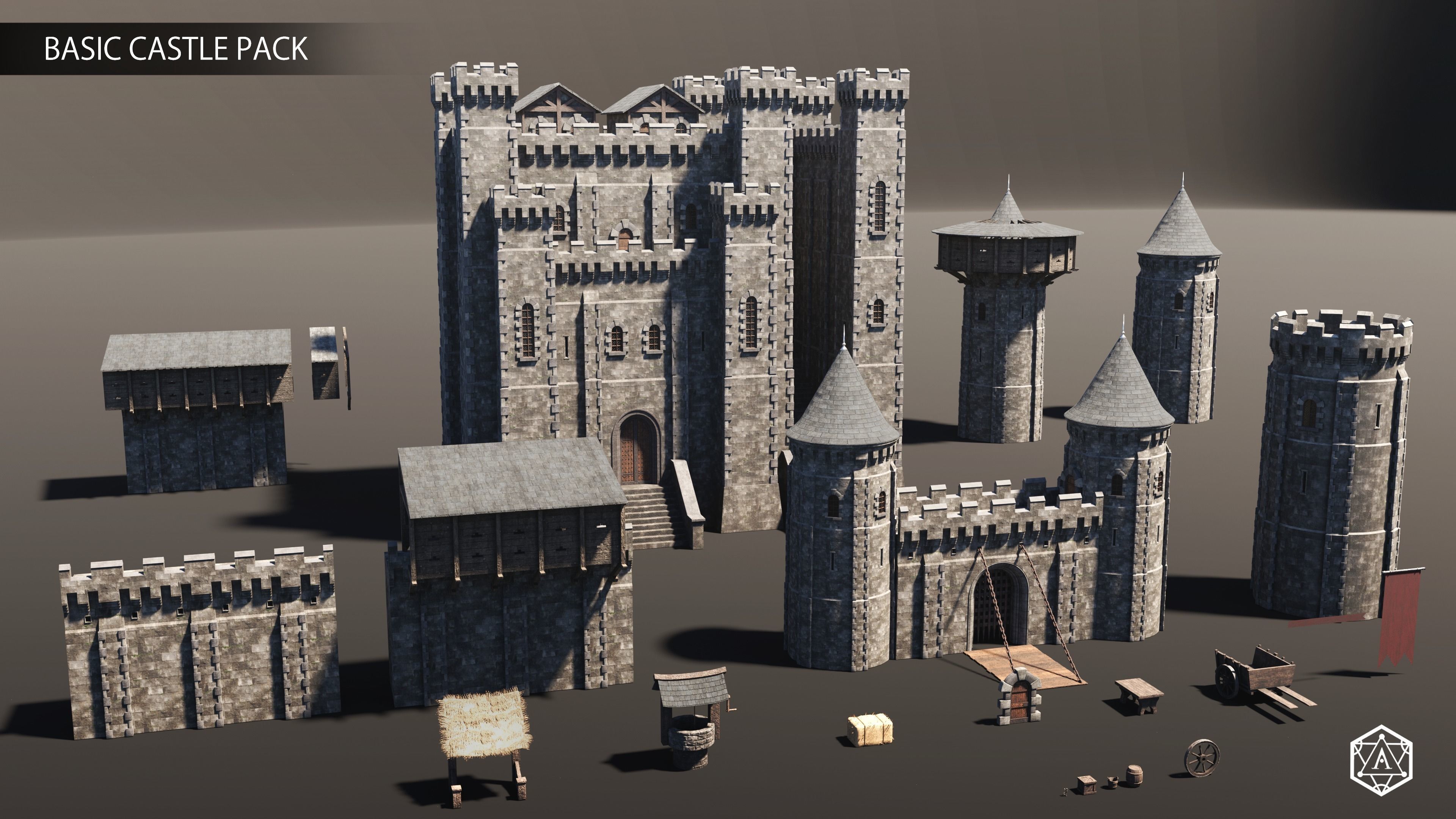 Basic Medieval Castle Pack 3D model | CGTrader