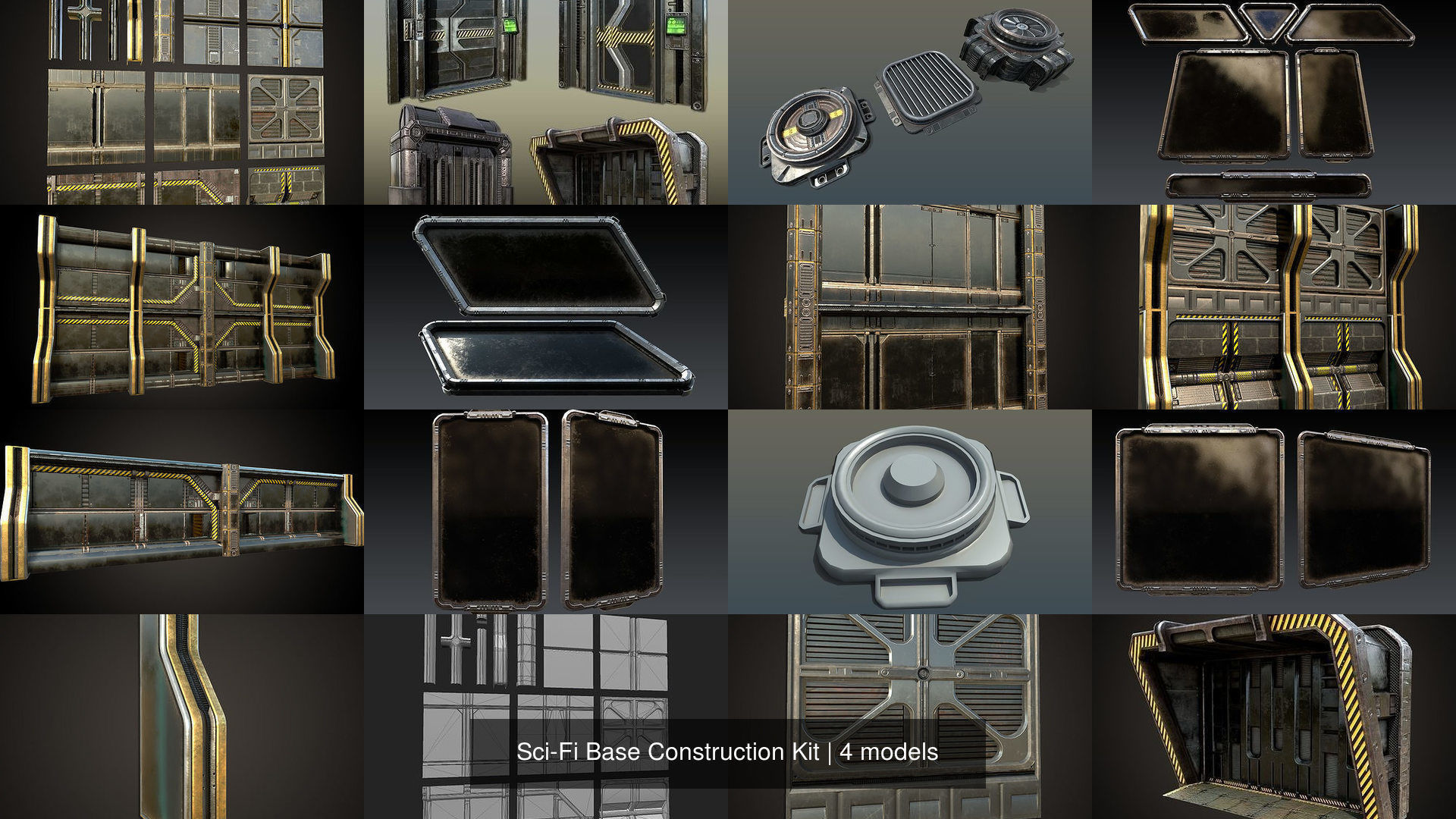 3D Model Collection Sci-Fi Base Construction Kit VR / AR / low-poly ...