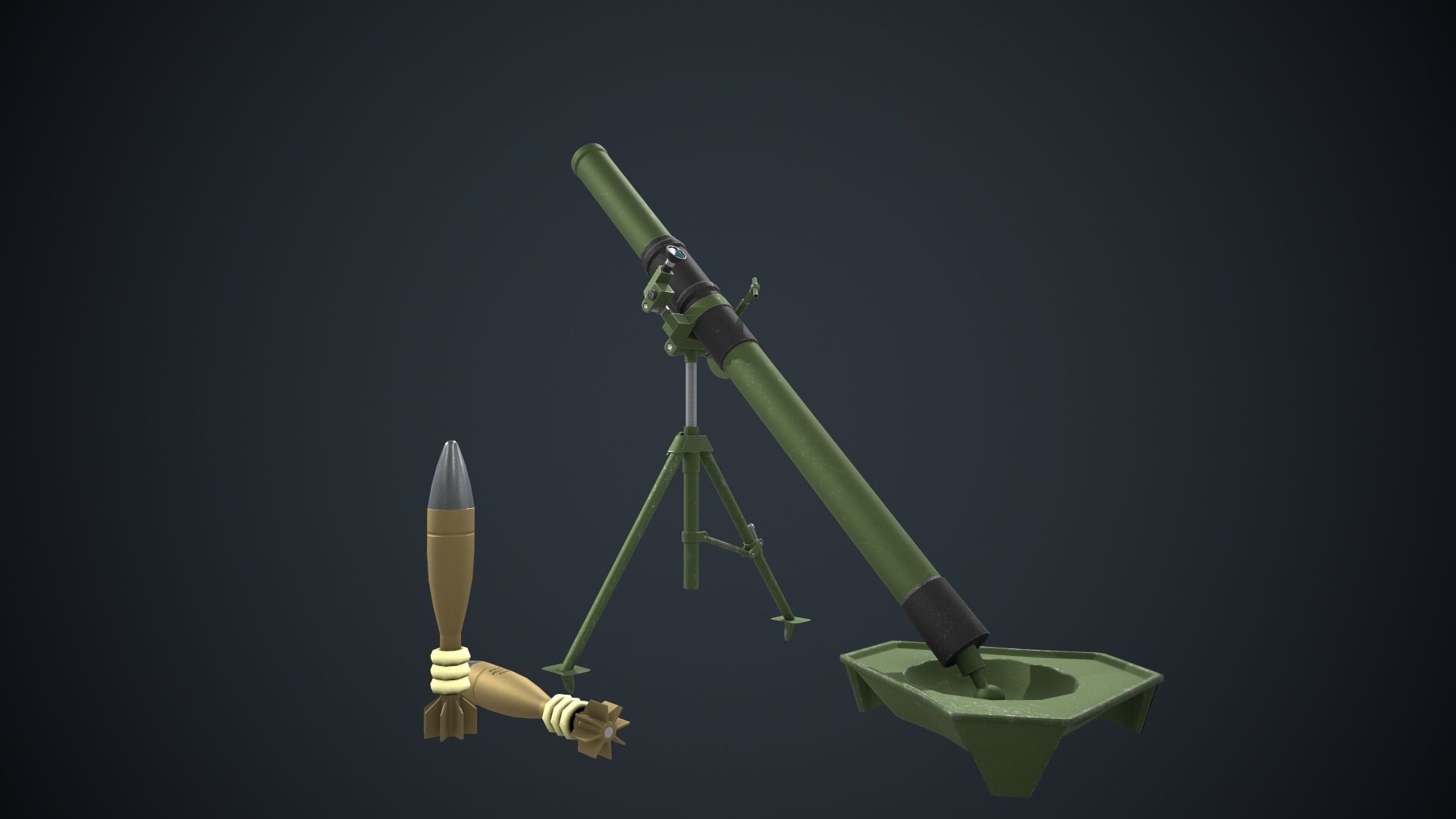 3D model Type PP87 81mm Mortar China Army VR / AR / low-poly | CGTrader