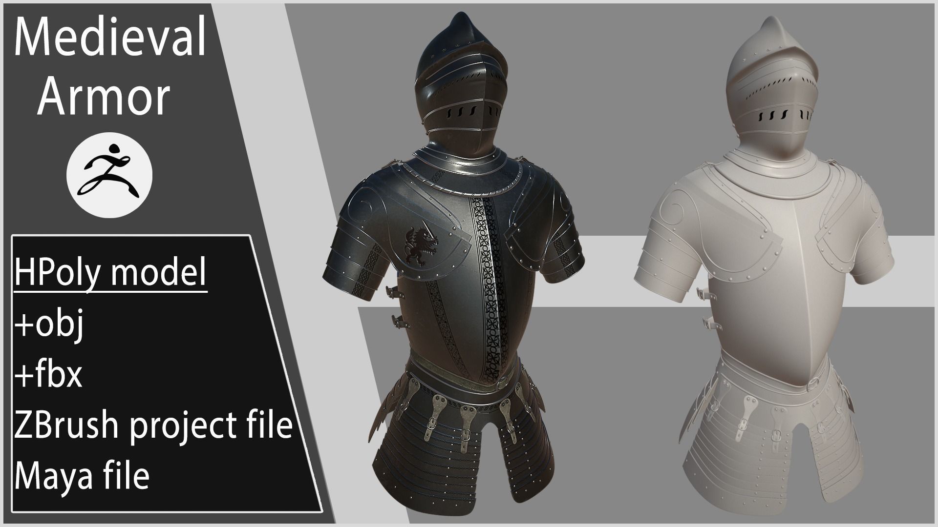 Medieval Armour ZBrush project 3D model | CGTrader