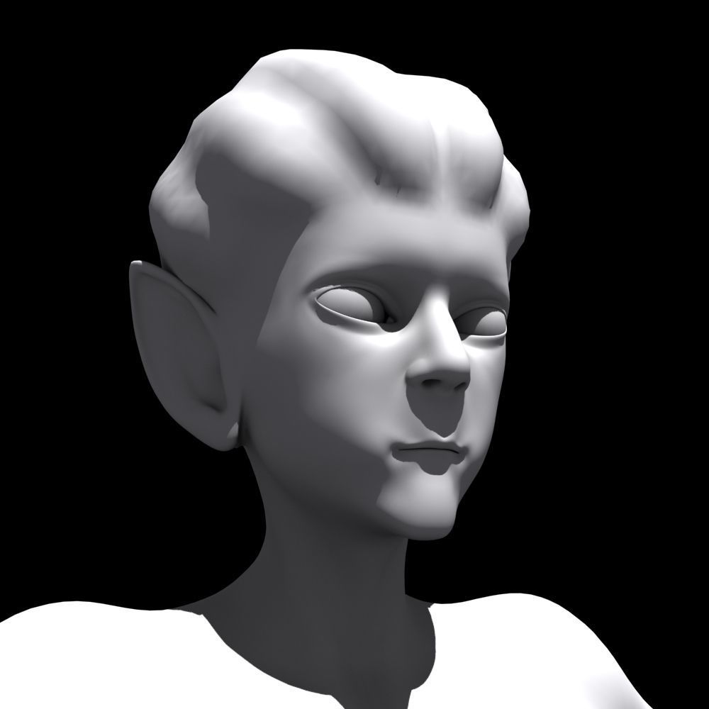 Alien body with big head 3D model | CGTrader