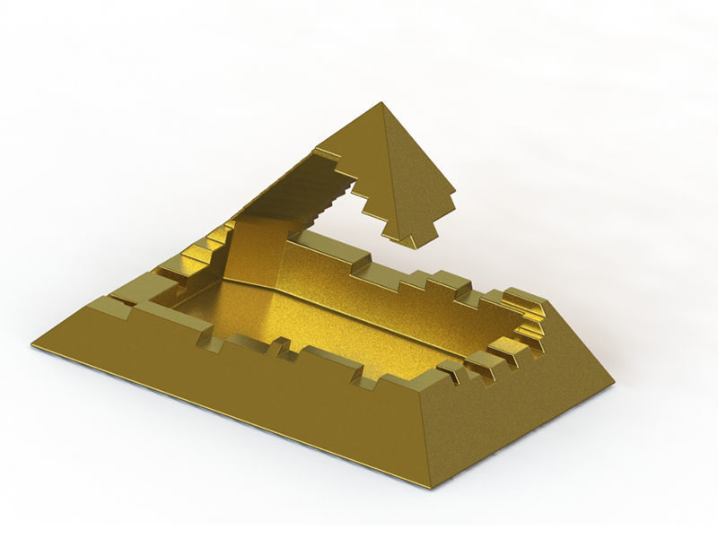 broken pyramid ashtray 3D model | CGTrader