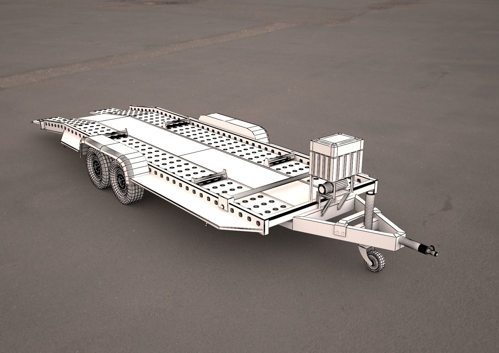 car carrier trailer 3d model 3D model | CGTrader