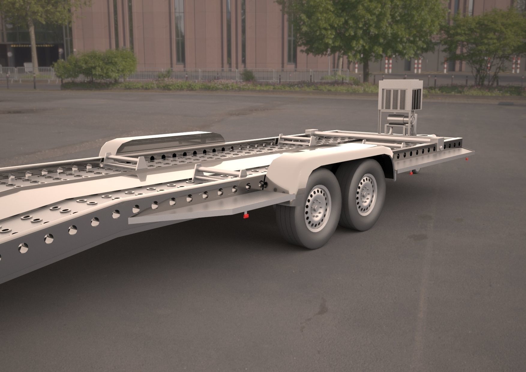 car carrier trailer 3d model 3D model | CGTrader