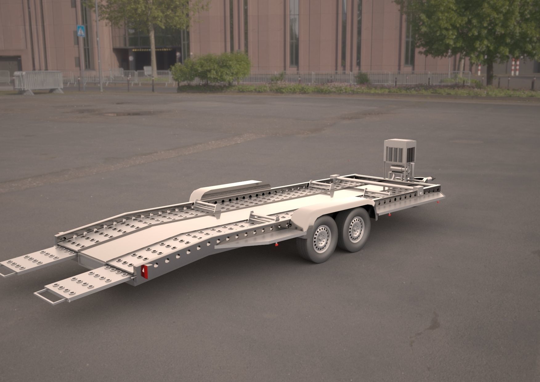 car carrier trailer 3d model 3D model | CGTrader