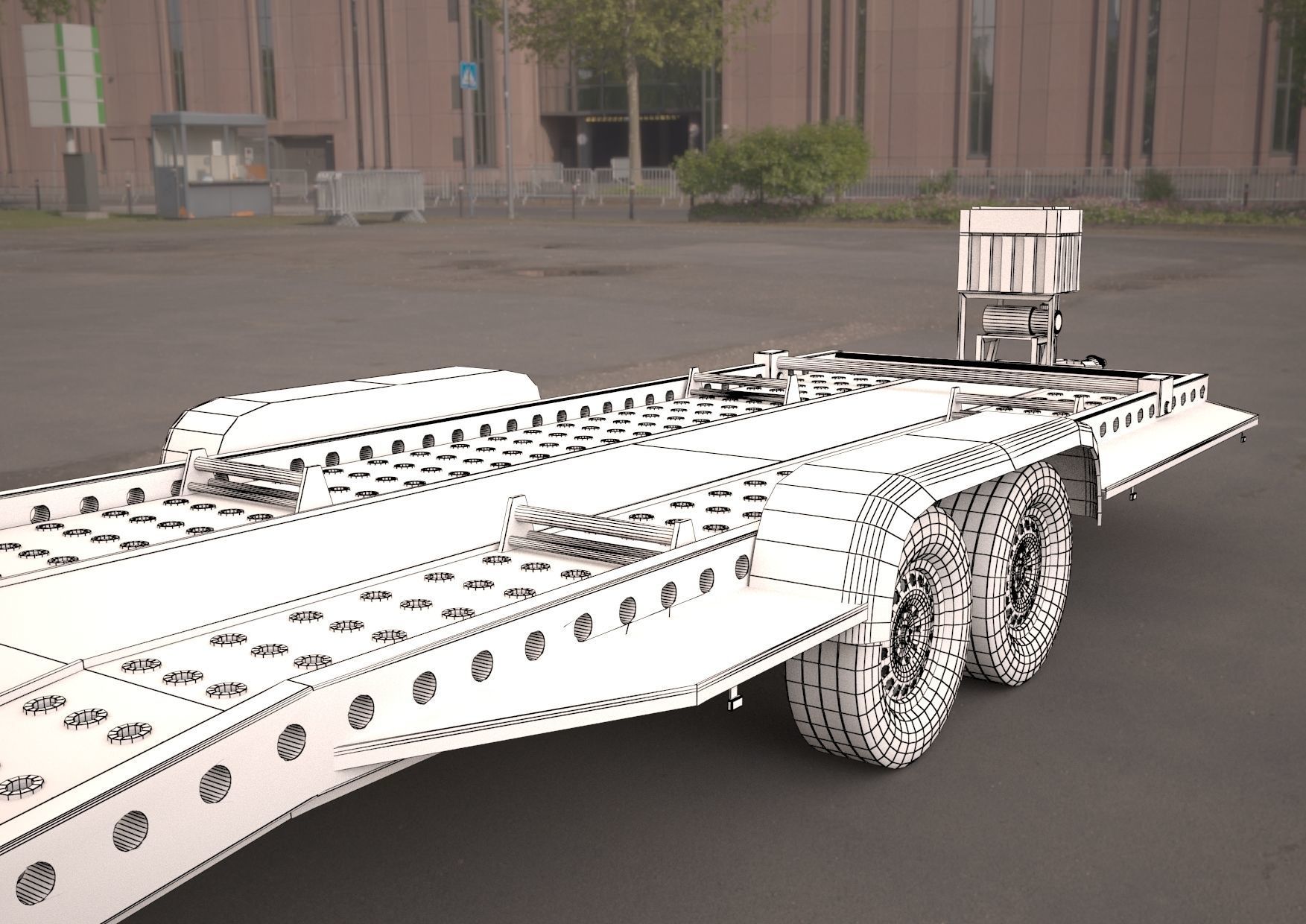car carrier trailer 3d model 3D model | CGTrader
