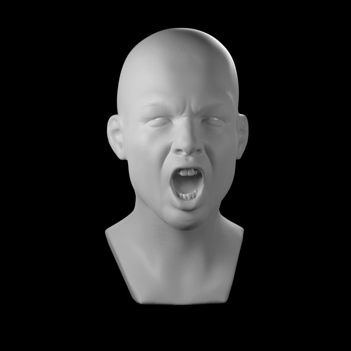Scream emotional male head 3D model 3D printable | CGTrader