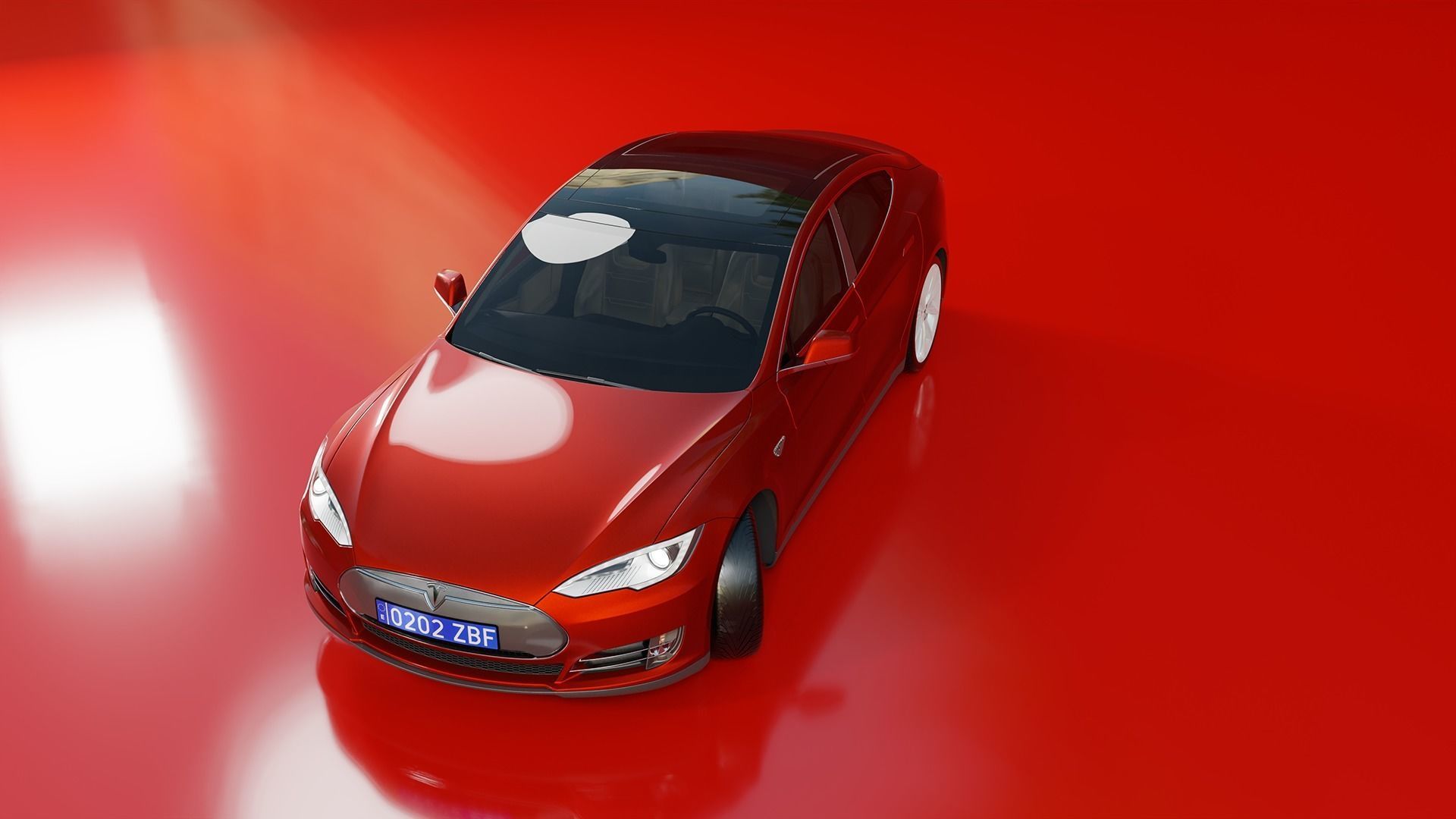 Tesla MODEL S car with heart free 3D model | CGTrader