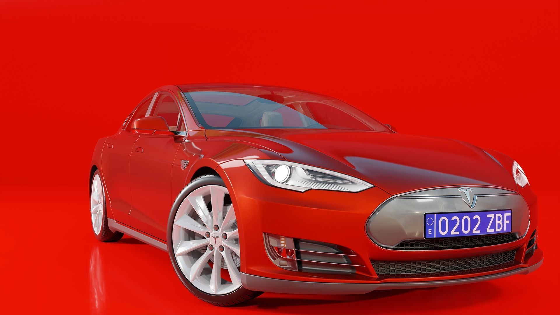 Tesla MODEL S car with heart free 3D model | CGTrader