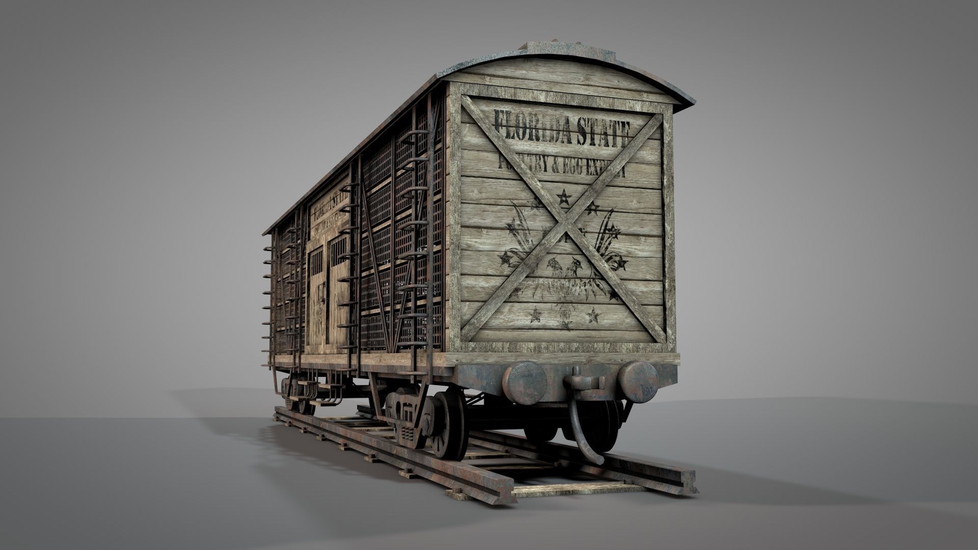Poultry Train Car 3D model | CGTrader