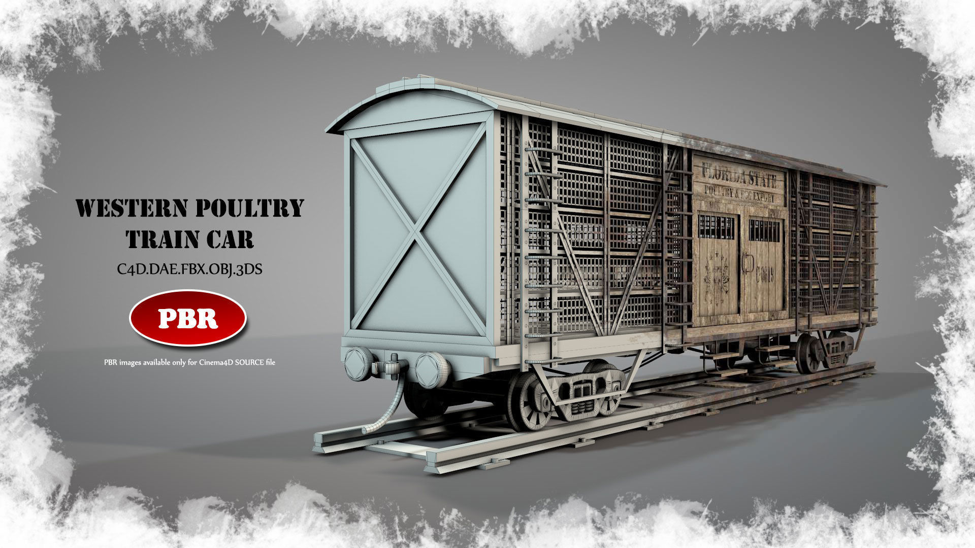 Poultry Train Car 3D model | CGTrader