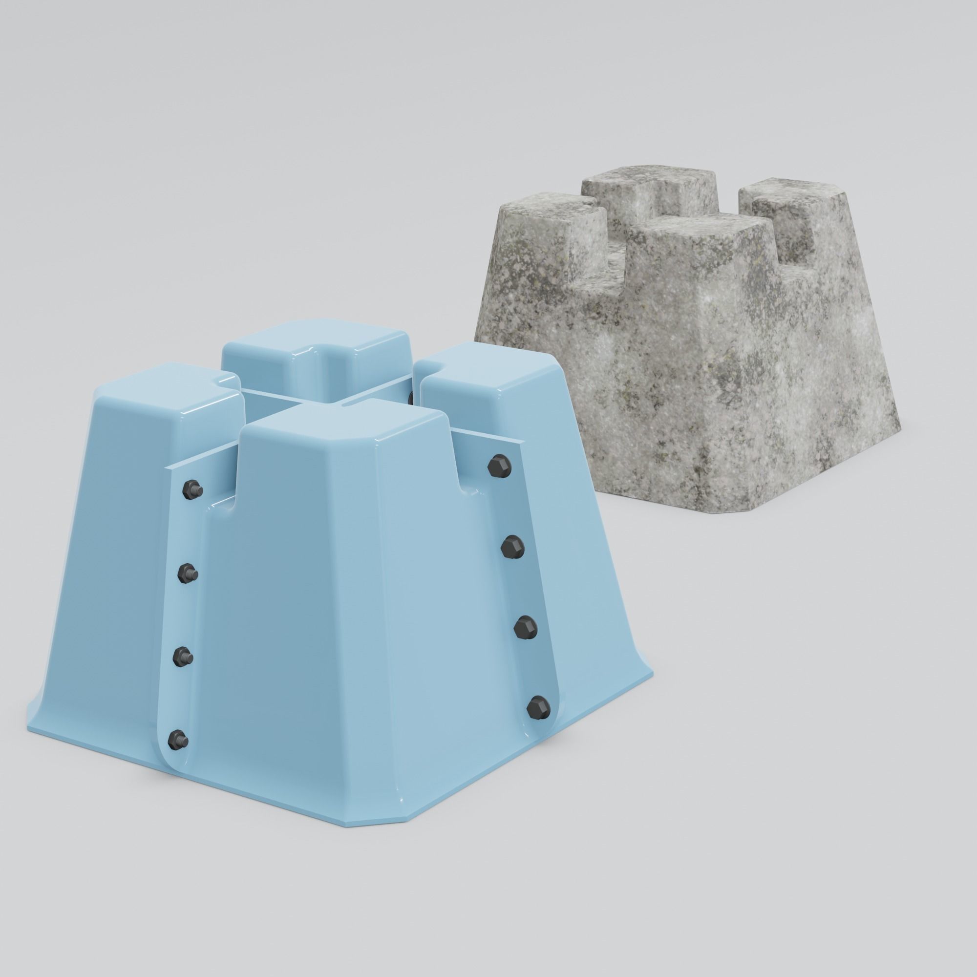 Mold for casting of deck blocks made of concrete 3D model 3D printable ...
