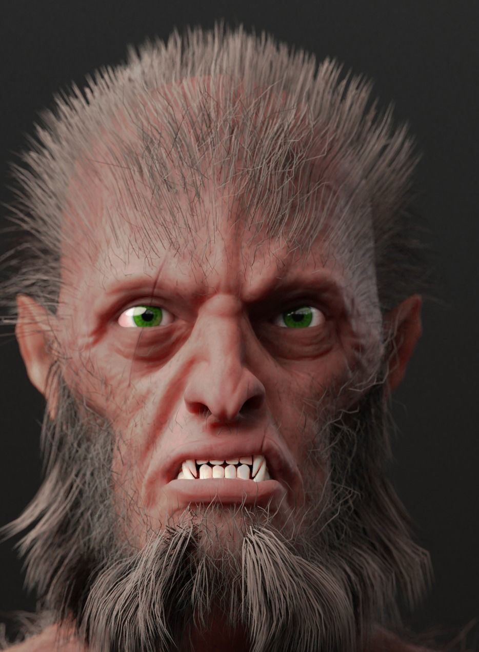 Werewolf Head Character High-Poly 3D model | CGTrader