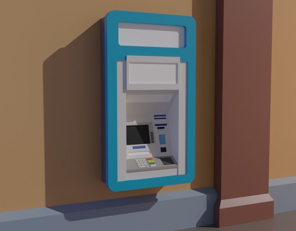 3D model ATM machine VR / AR / low-poly | CGTrader