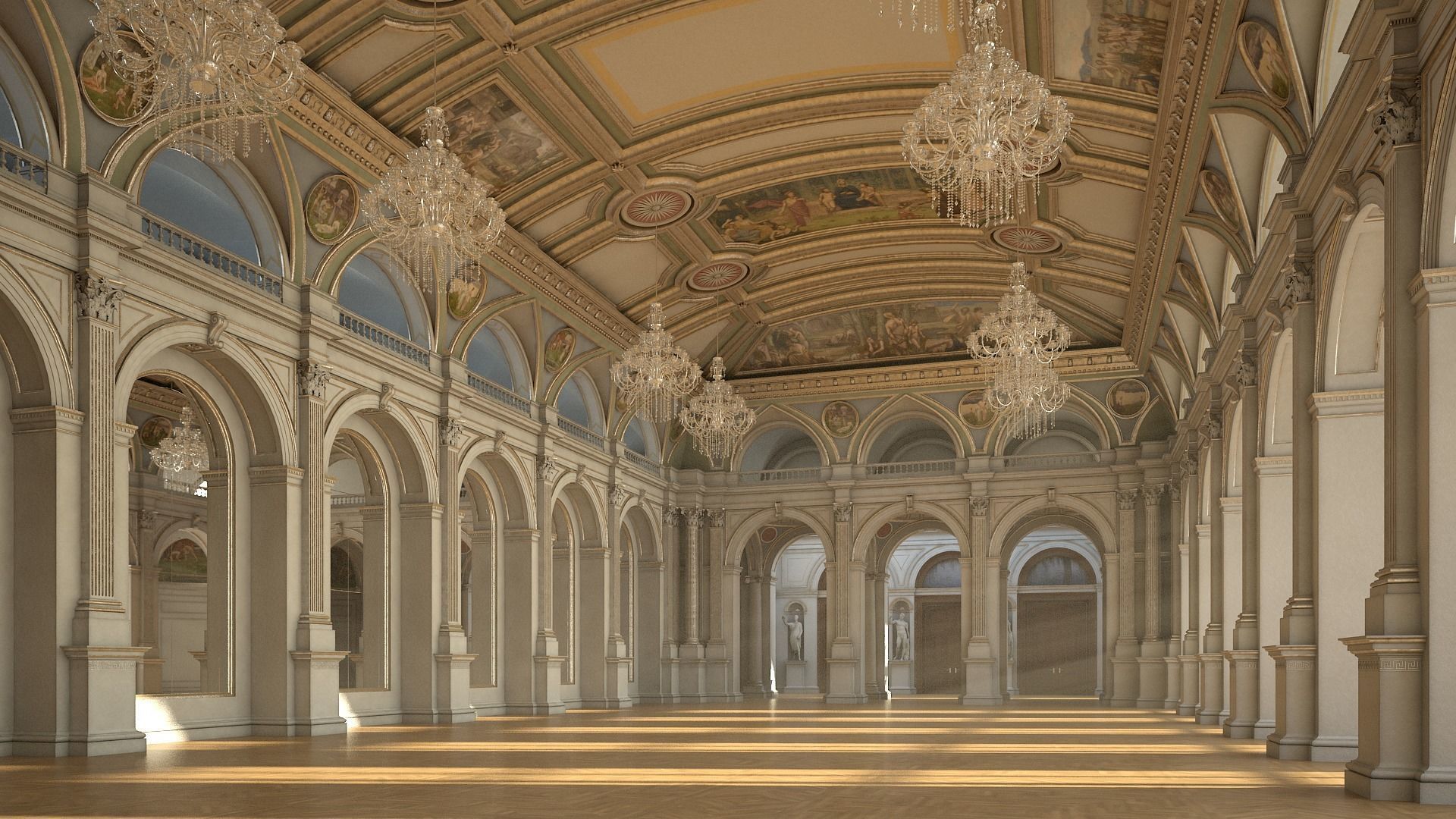 Classical Hall 3D model | CGTrader