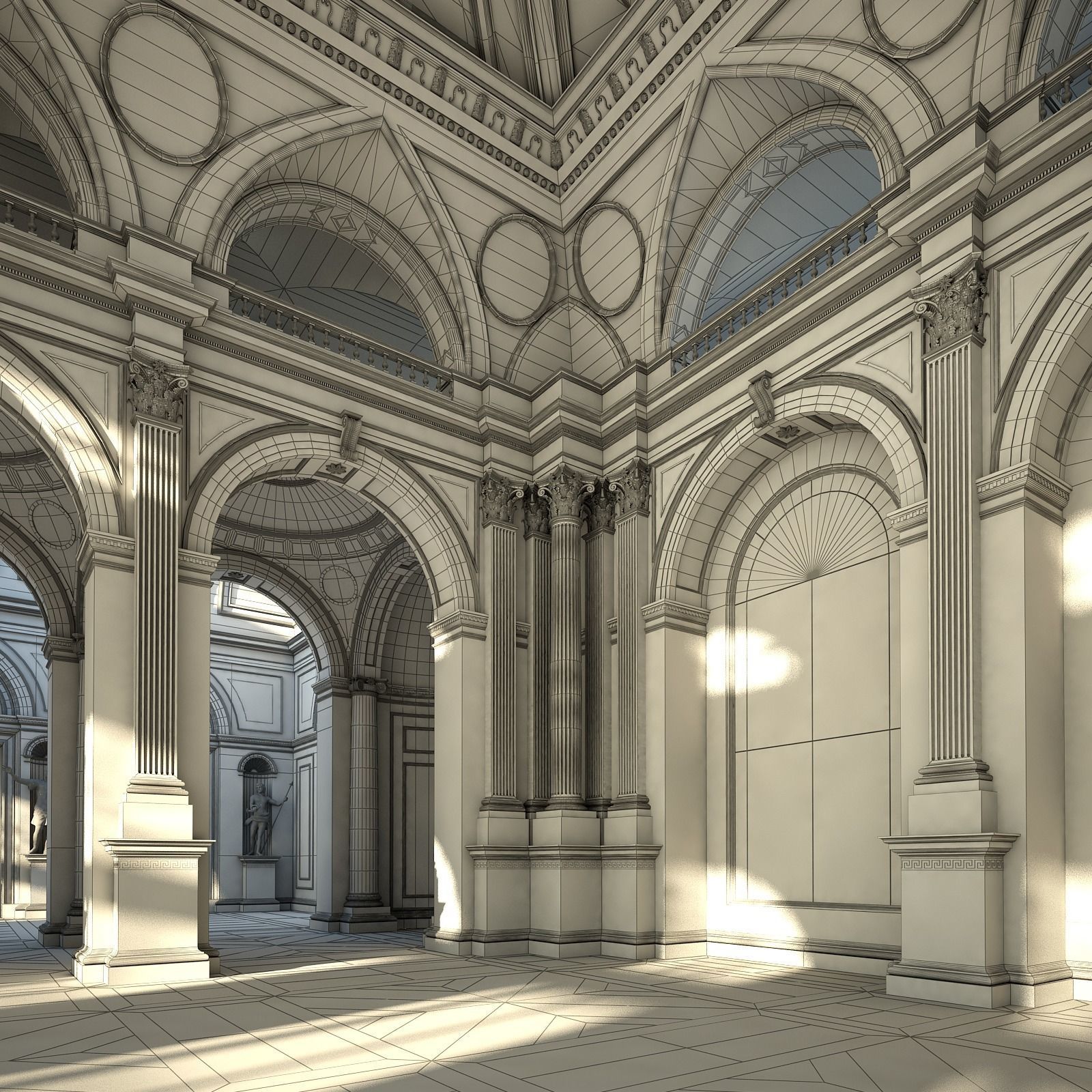 Classical Hall 3D model | CGTrader