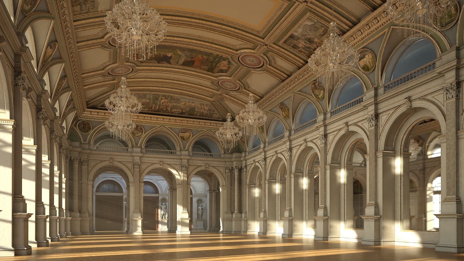 Classical Hall 3D model | CGTrader