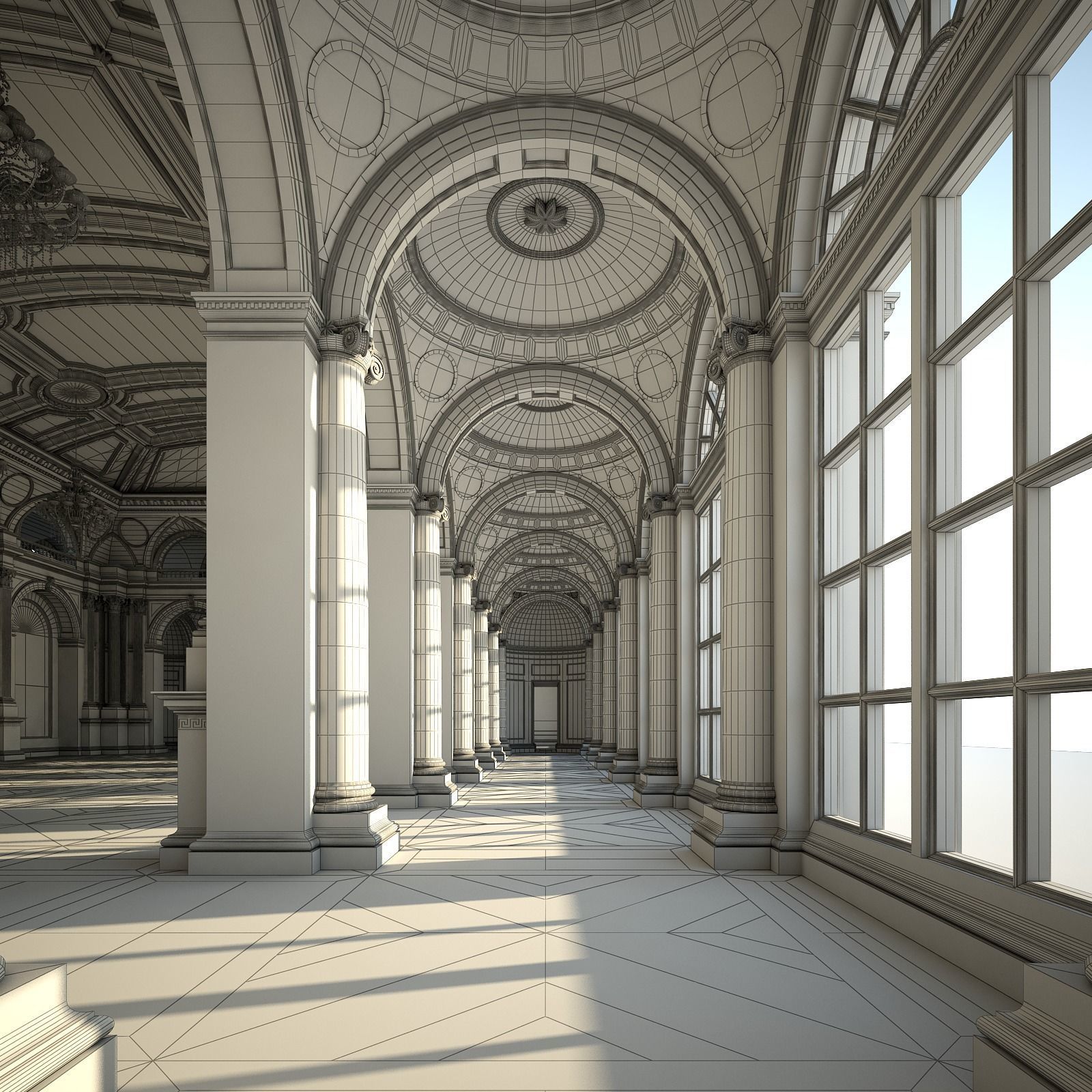Classical Hall 3D model | CGTrader
