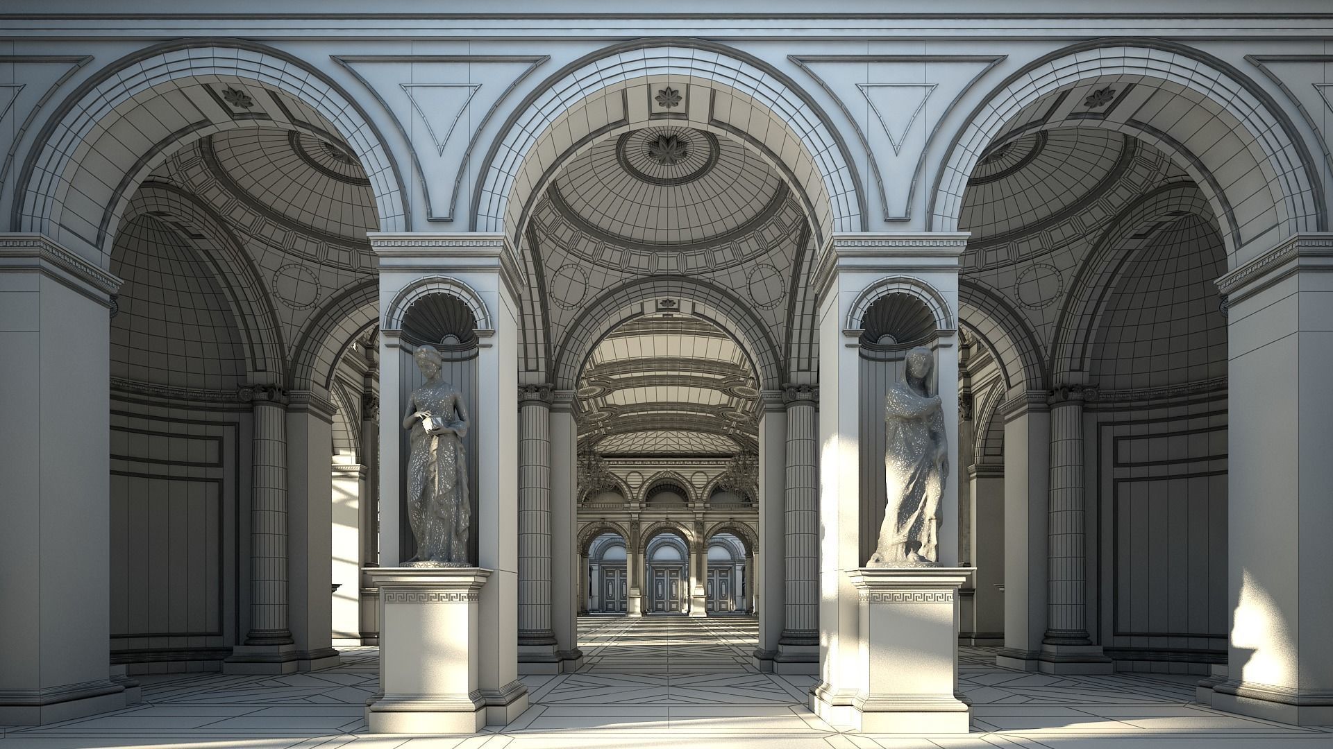 Classical Hall 3D model | CGTrader