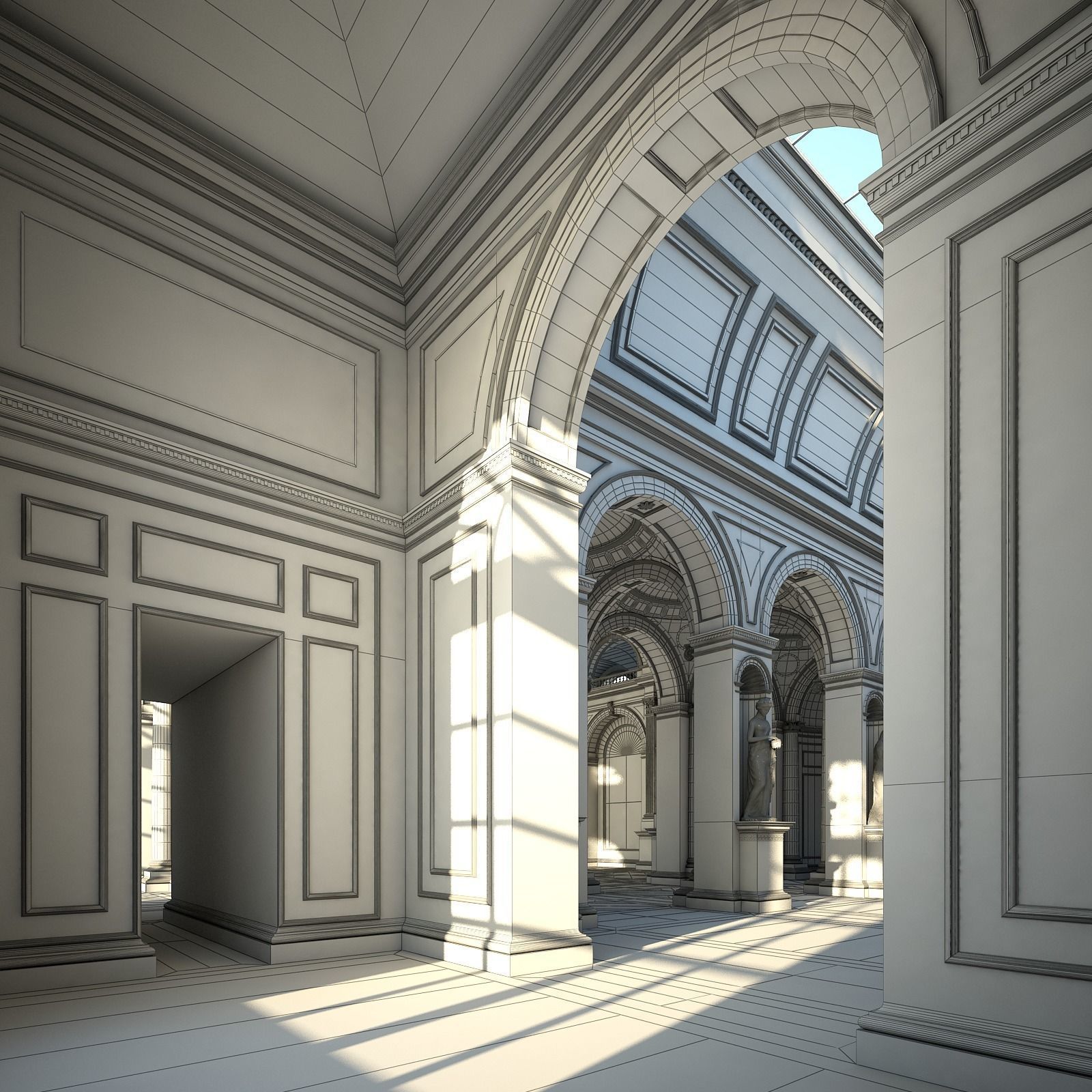 Classical Hall 3D model | CGTrader