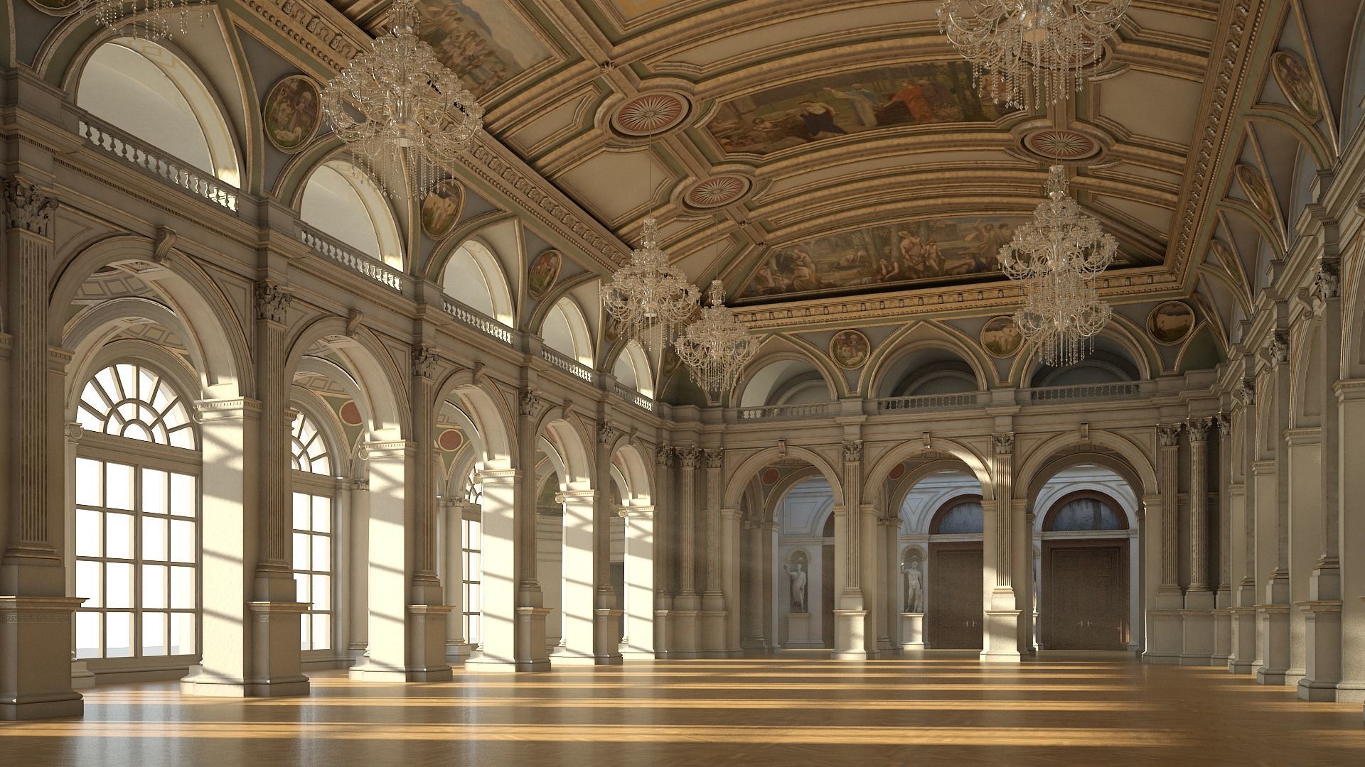 Classical Hall 3D model | CGTrader