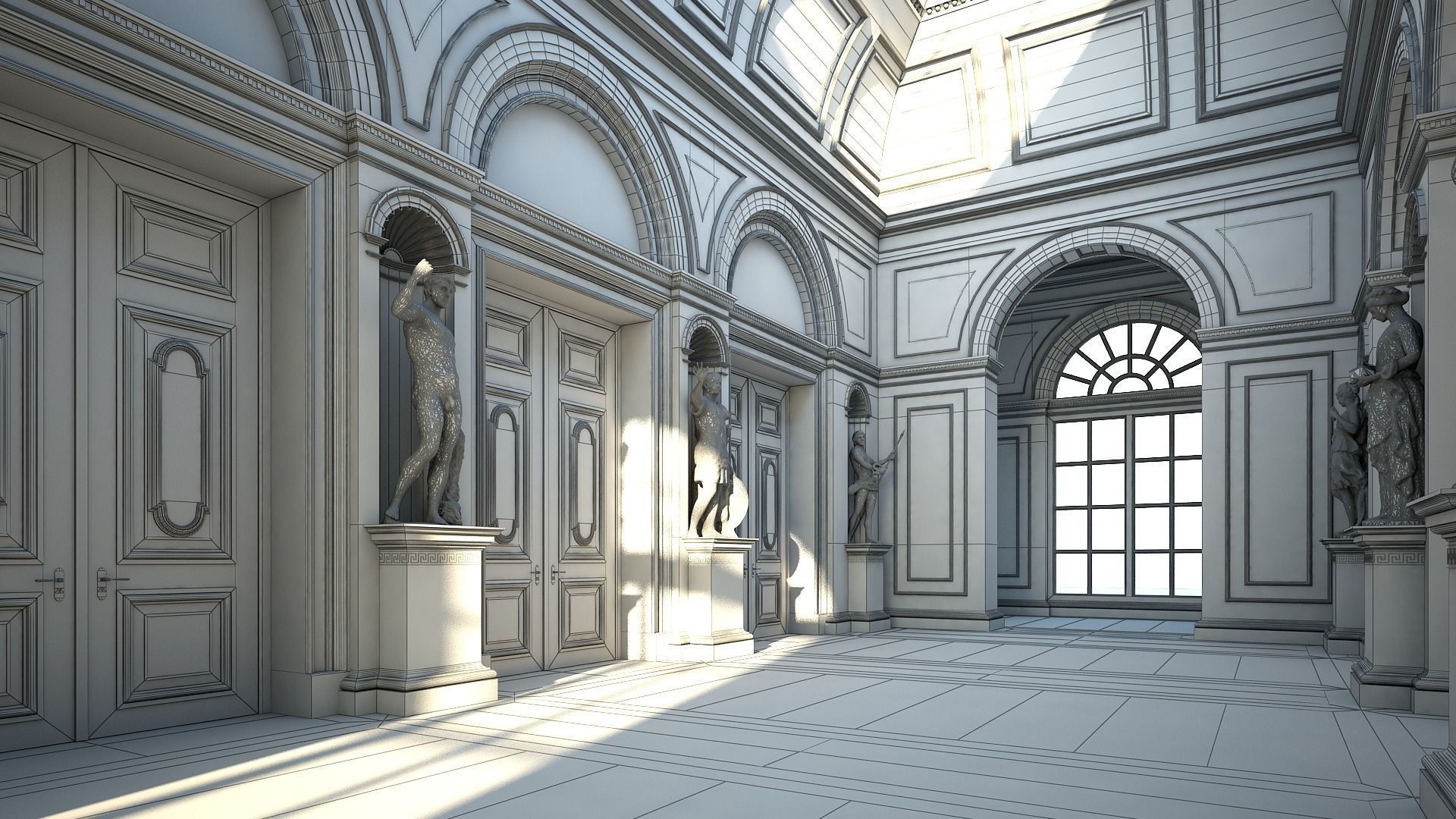 Classical Hall 3D model | CGTrader