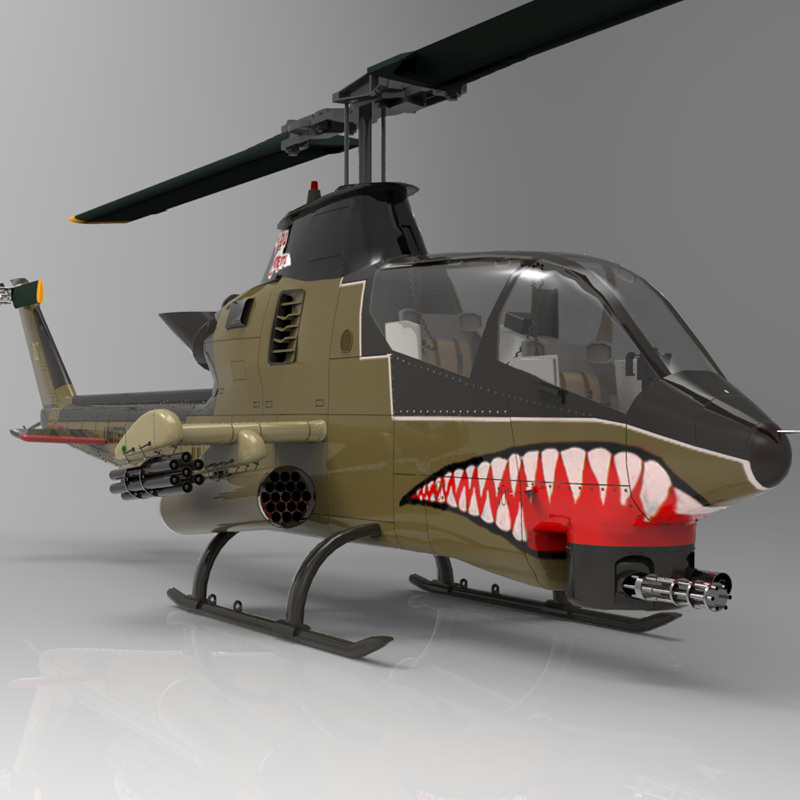 AH-1 Cobra Helicopter 3D Model rigged MAX OBJ | CGTrader.com