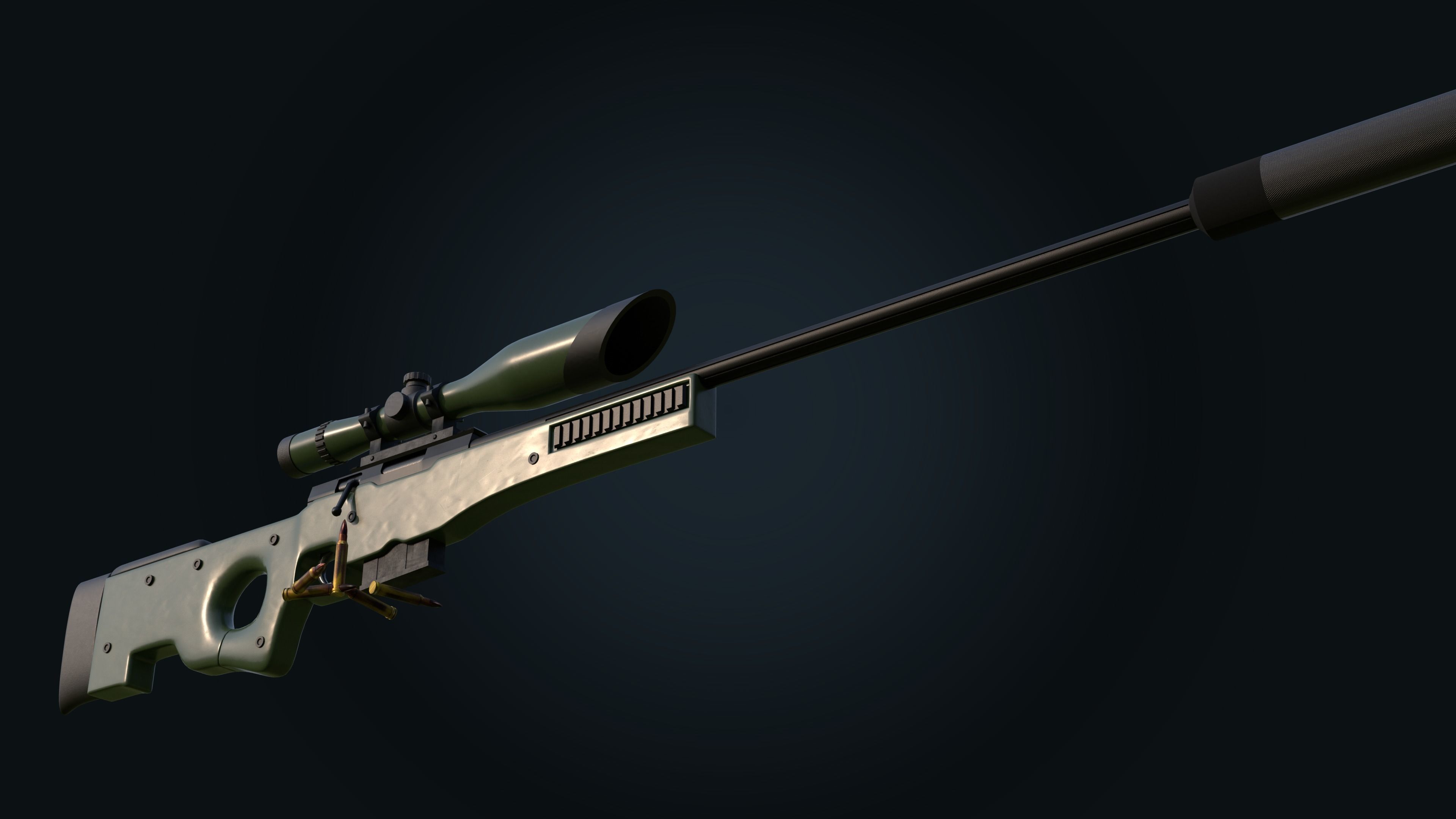 AWM Sniper Rifle 3D model | CGTrader