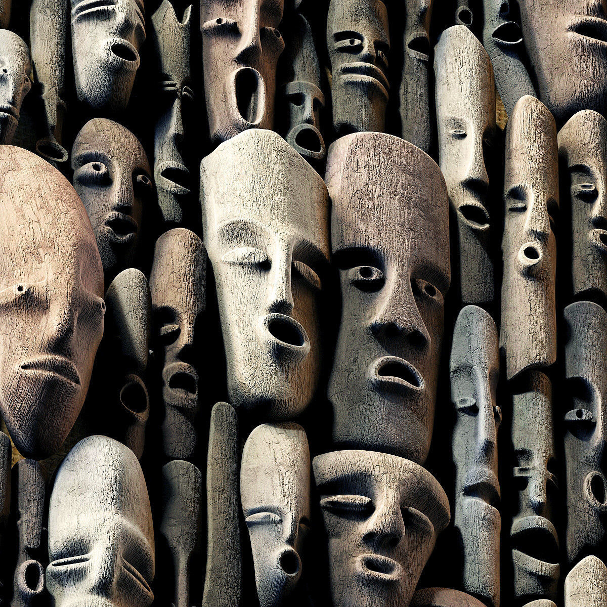 Wood faces panel decor n1 3D model | CGTrader