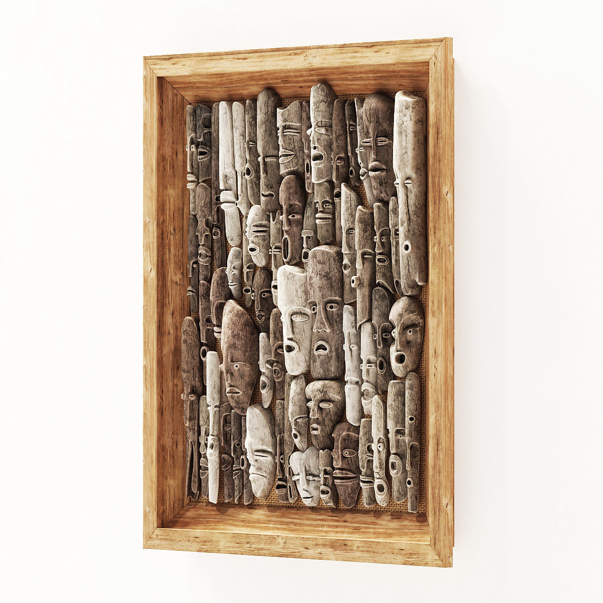 Wood faces panel decor n1 3D model | CGTrader