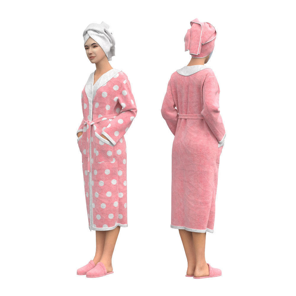 Woman in bathrobe 3D model | CGTrader