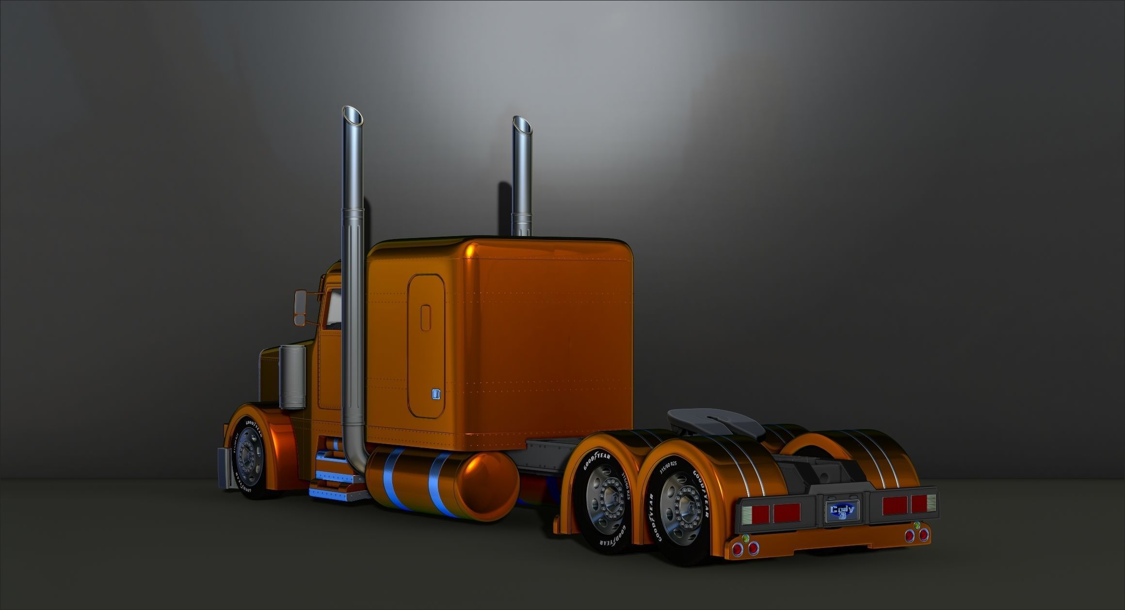 American truck Peterbilt custom File STL for 3D Printer 3D model 3D ...