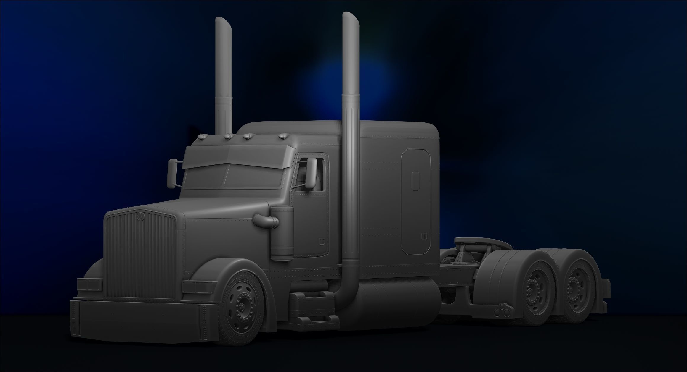 American truck Peterbilt custom File STL for 3D Printer 3D model 3D ...