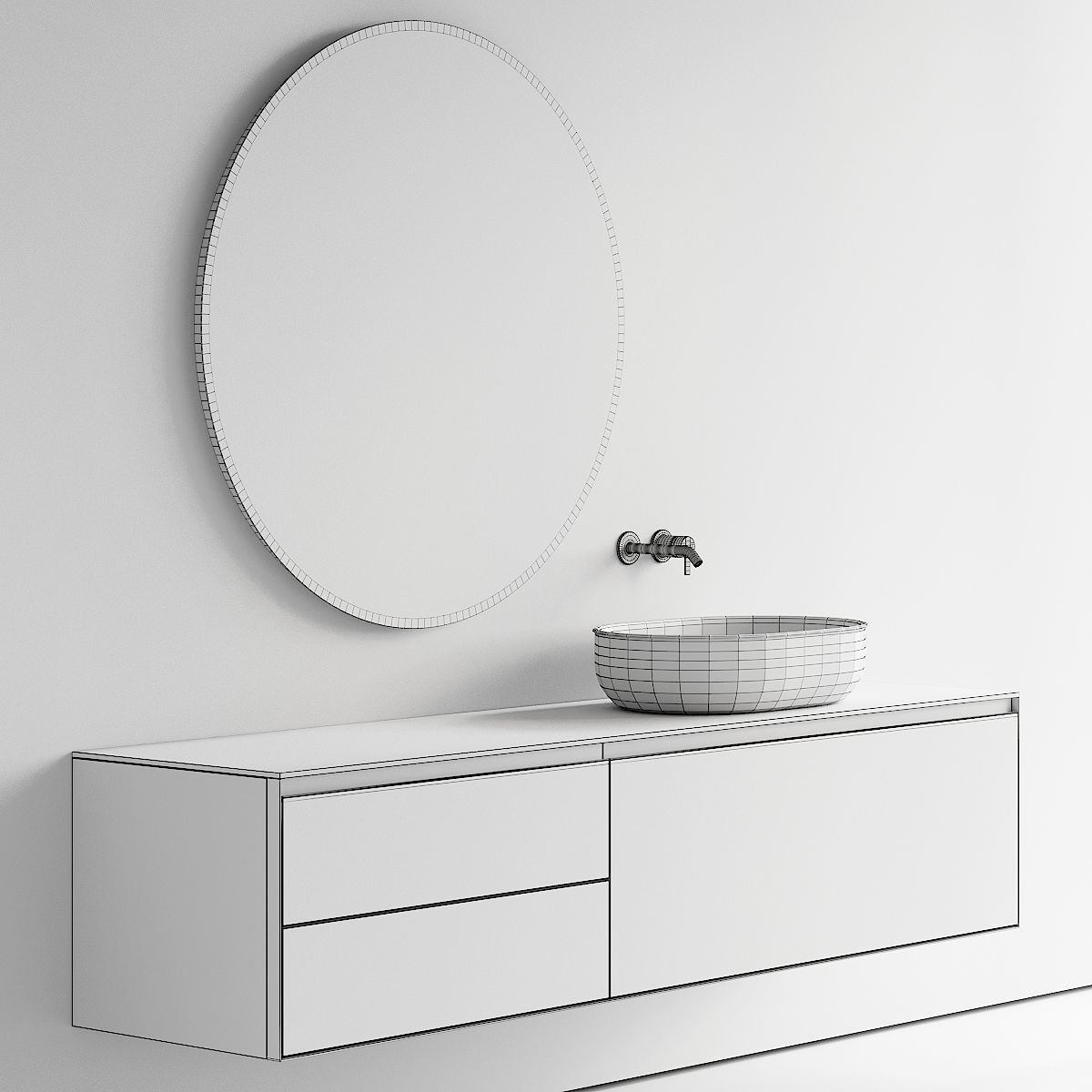 Inbani Strato Vanity Unit Set 3 3D model | CGTrader