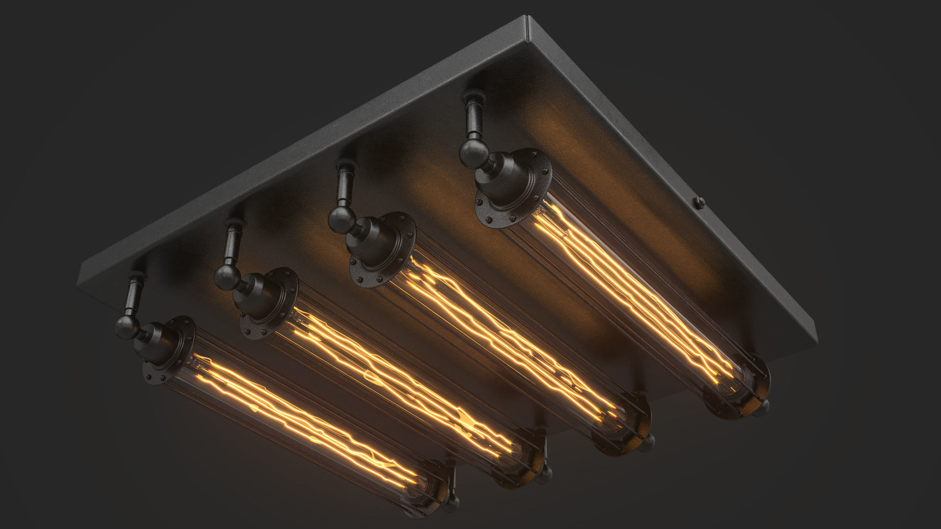 Industrial Steampunk Ceiling Loft Lamps Pack 3D model | CGTrader