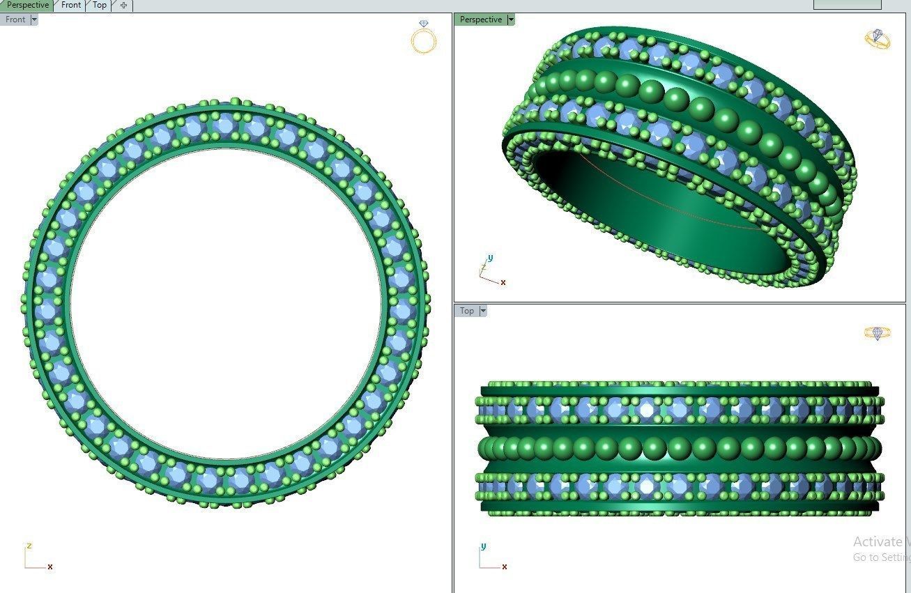 Wedding Set Ring Women Men Ring CAD Design-PSJM001V11 3D model 3D ...