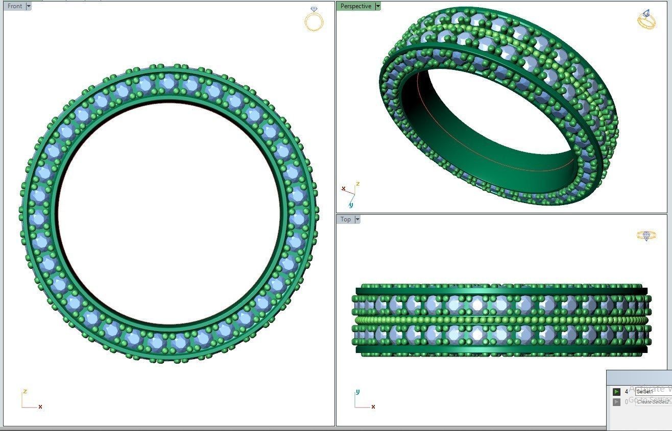 Wedding Set Ring Women Men Ring CAD Design-PSJM001V13 3D model 3D ...
