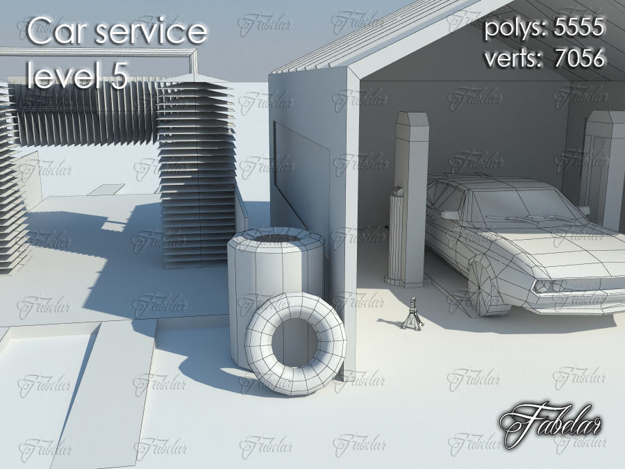 3D model CAR SERVICE all 10 levels VR / AR / low-poly | CGTrader