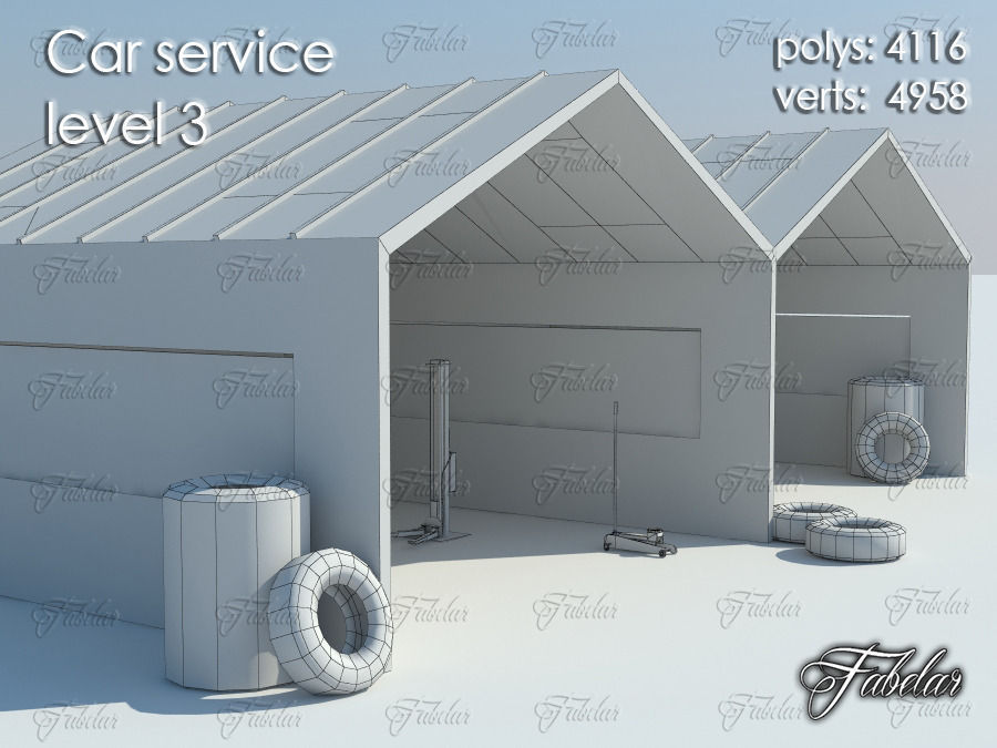 3D model CAR SERVICE all 10 levels VR / AR / low-poly | CGTrader