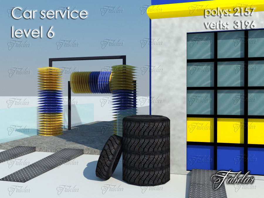 3D model CAR SERVICE all 10 levels VR / AR / low-poly | CGTrader