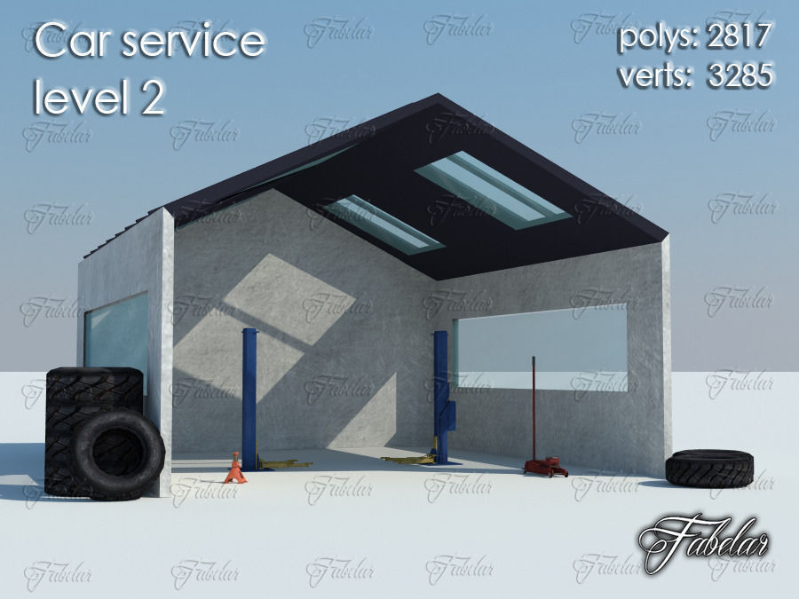 3D model CAR SERVICE all 10 levels VR / AR / low-poly | CGTrader