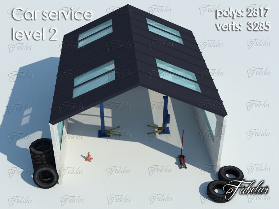 3D model CAR SERVICE all 10 levels VR / AR / low-poly | CGTrader