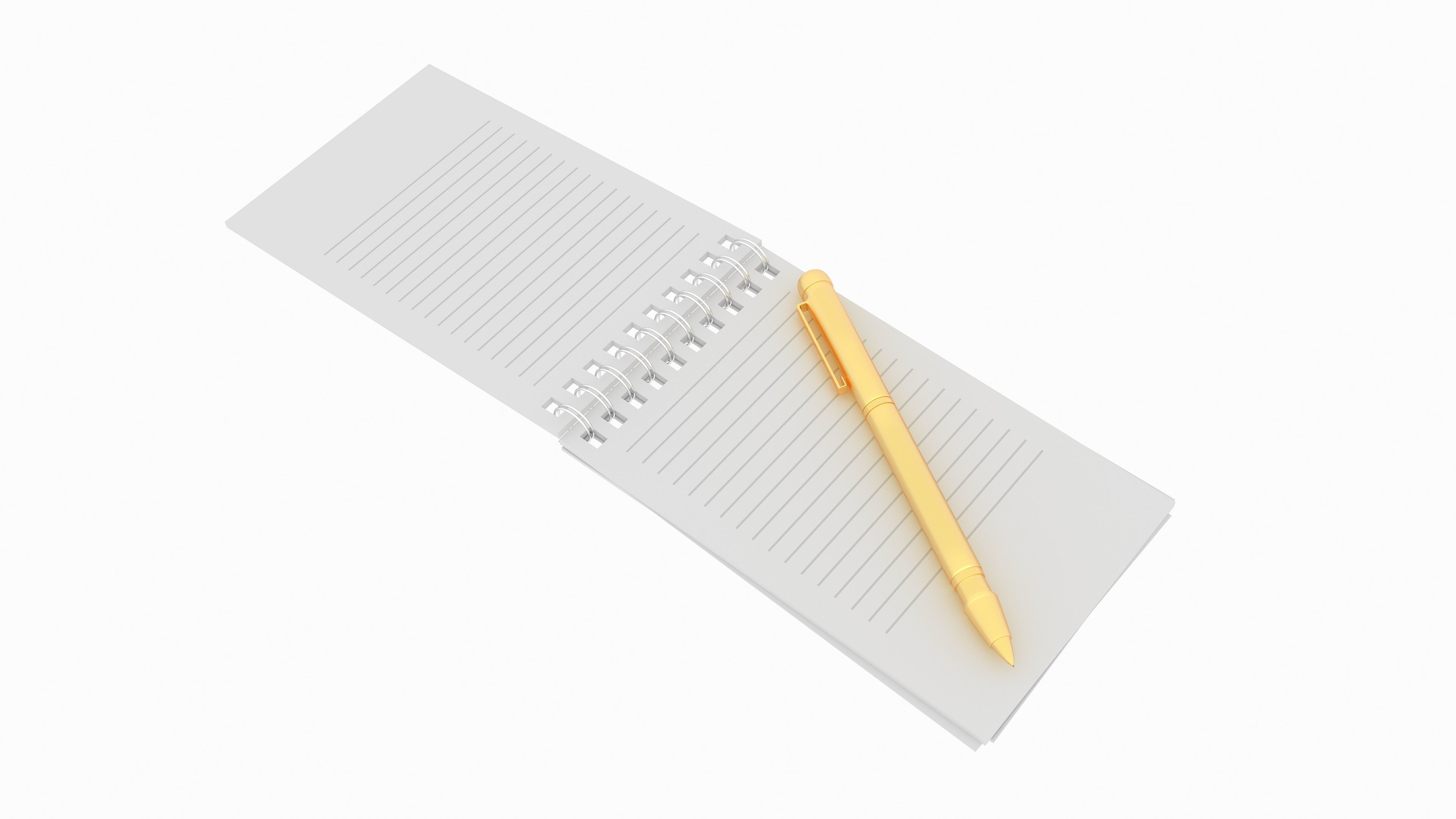 Notepadl001 notebook with pen 3D model | CGTrader
