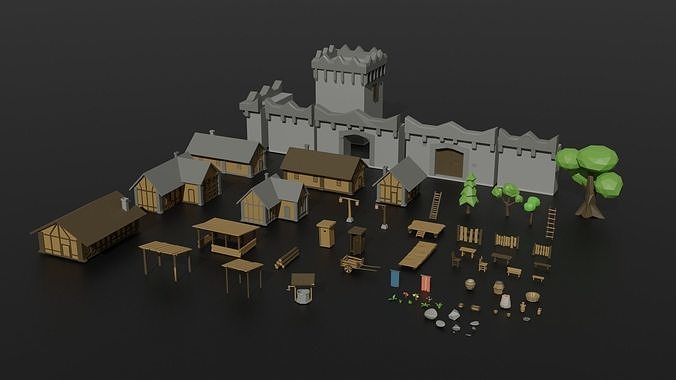 Medieval pack free VR / AR / low-poly 3D model | CGTrader