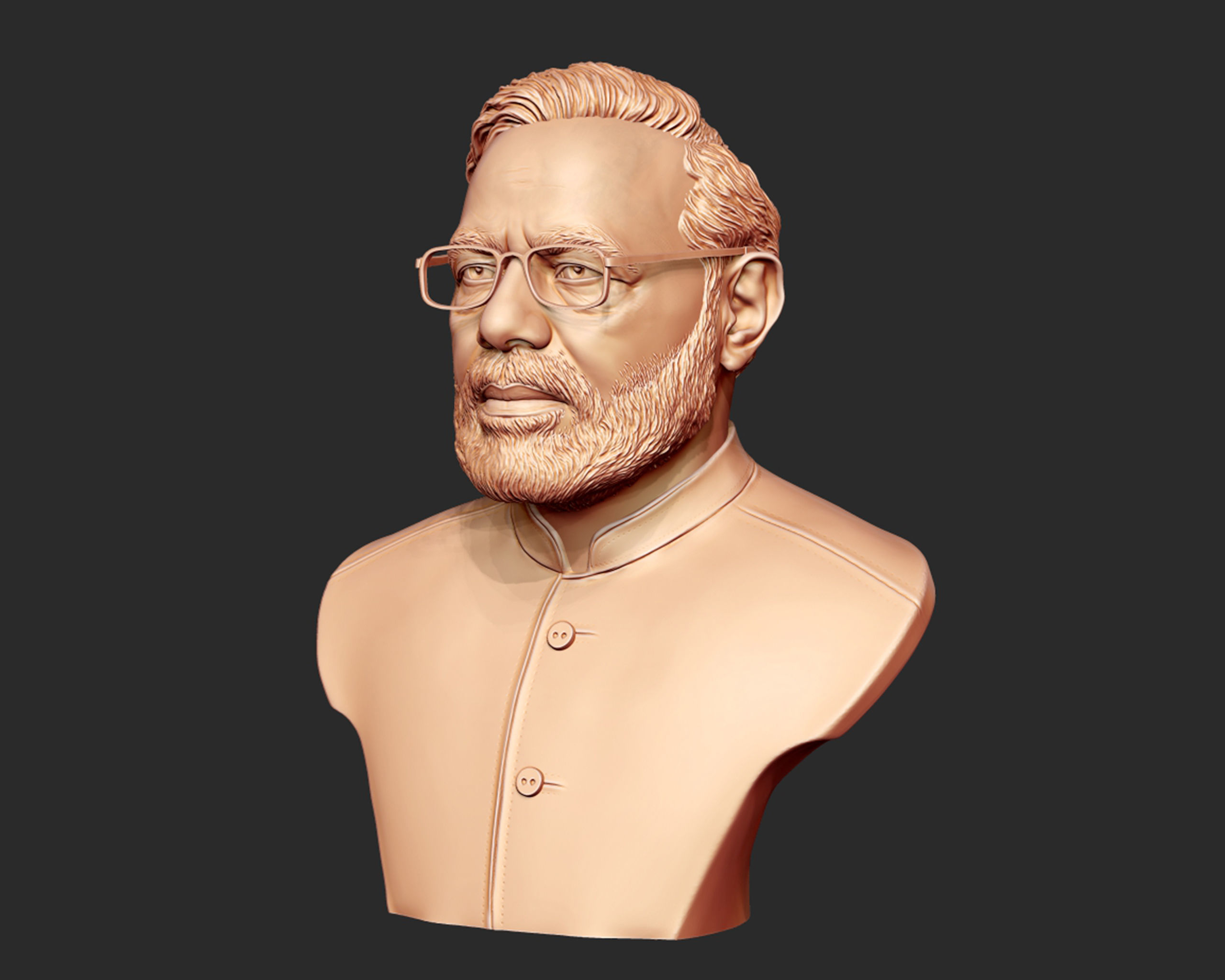 Narendra Modi 3D Portrait sculpture 3D model 3D printable | CGTrader
