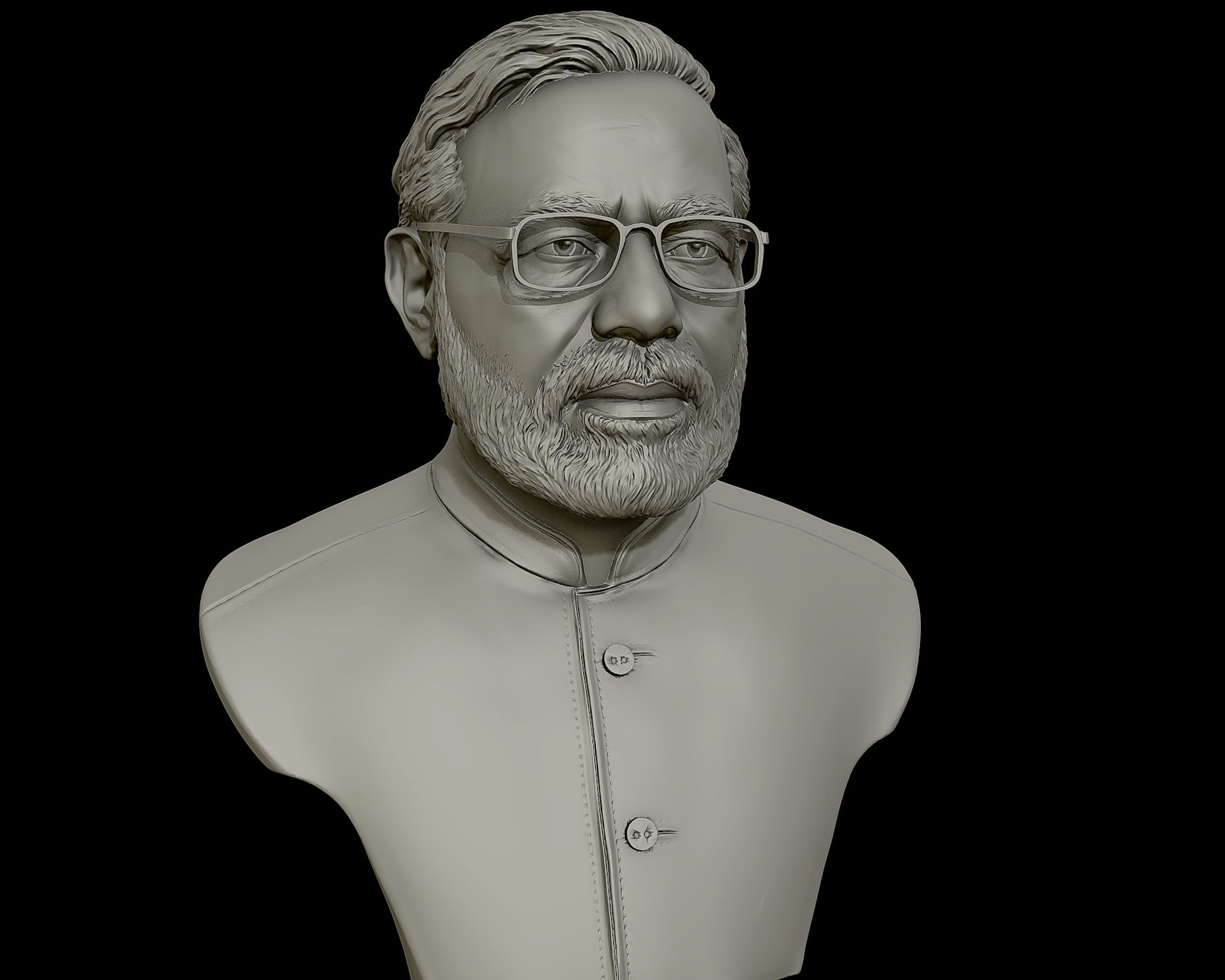 Narendra Modi 3D Portrait sculpture 3D model 3D printable | CGTrader