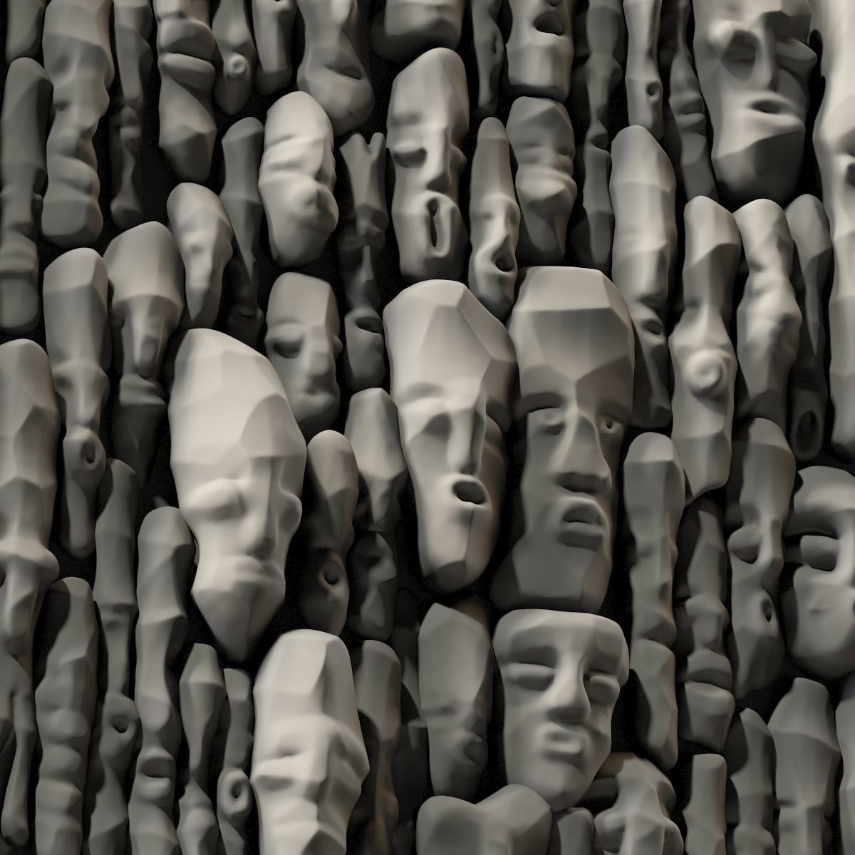 Wood faces panel decor n2 3D model | CGTrader