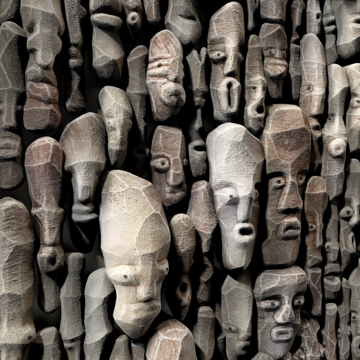 Wood faces panel decor n2 3D model | CGTrader